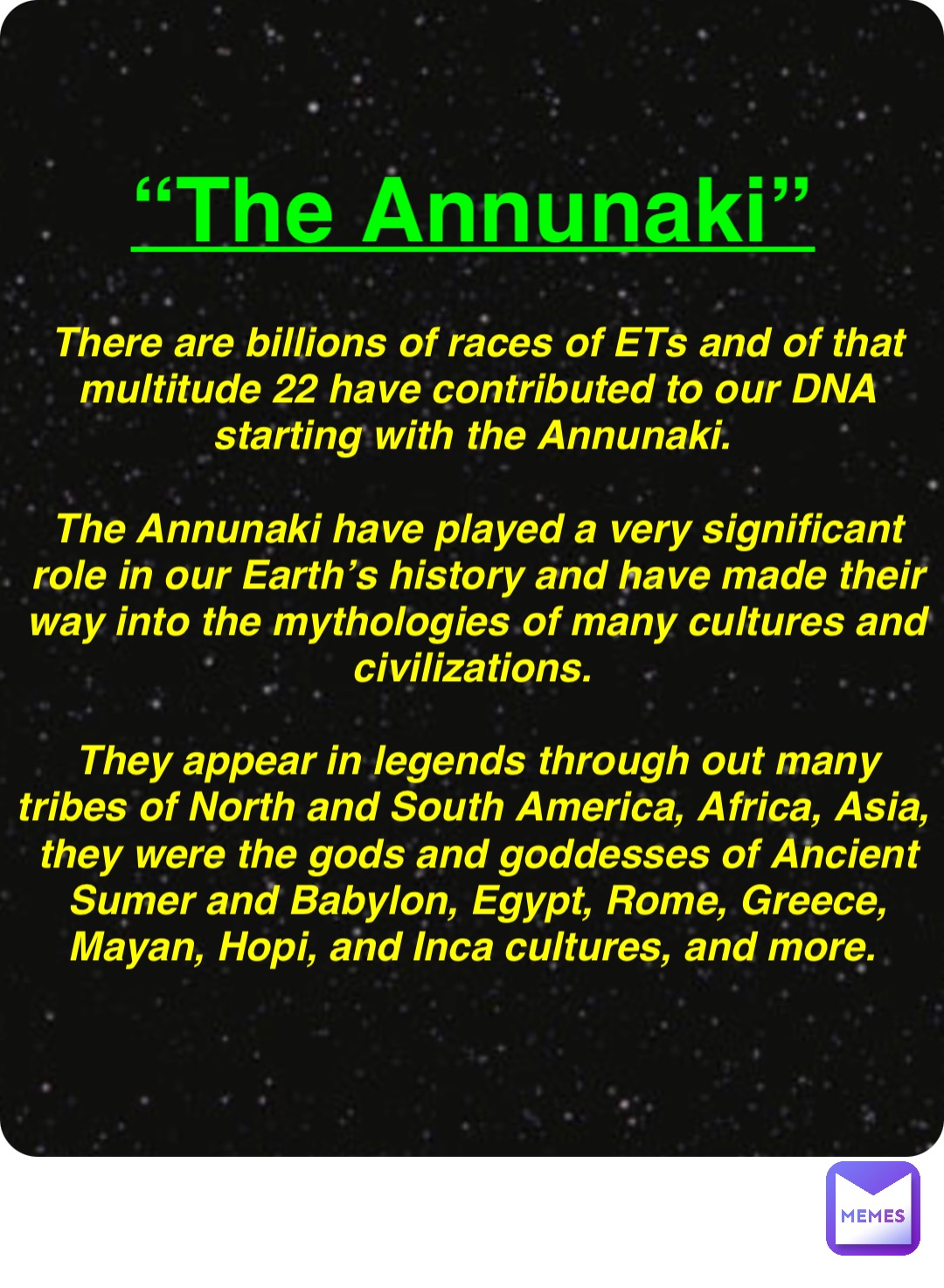 Double tap to edit “The Annunaki” There are billions of races of ETs ...