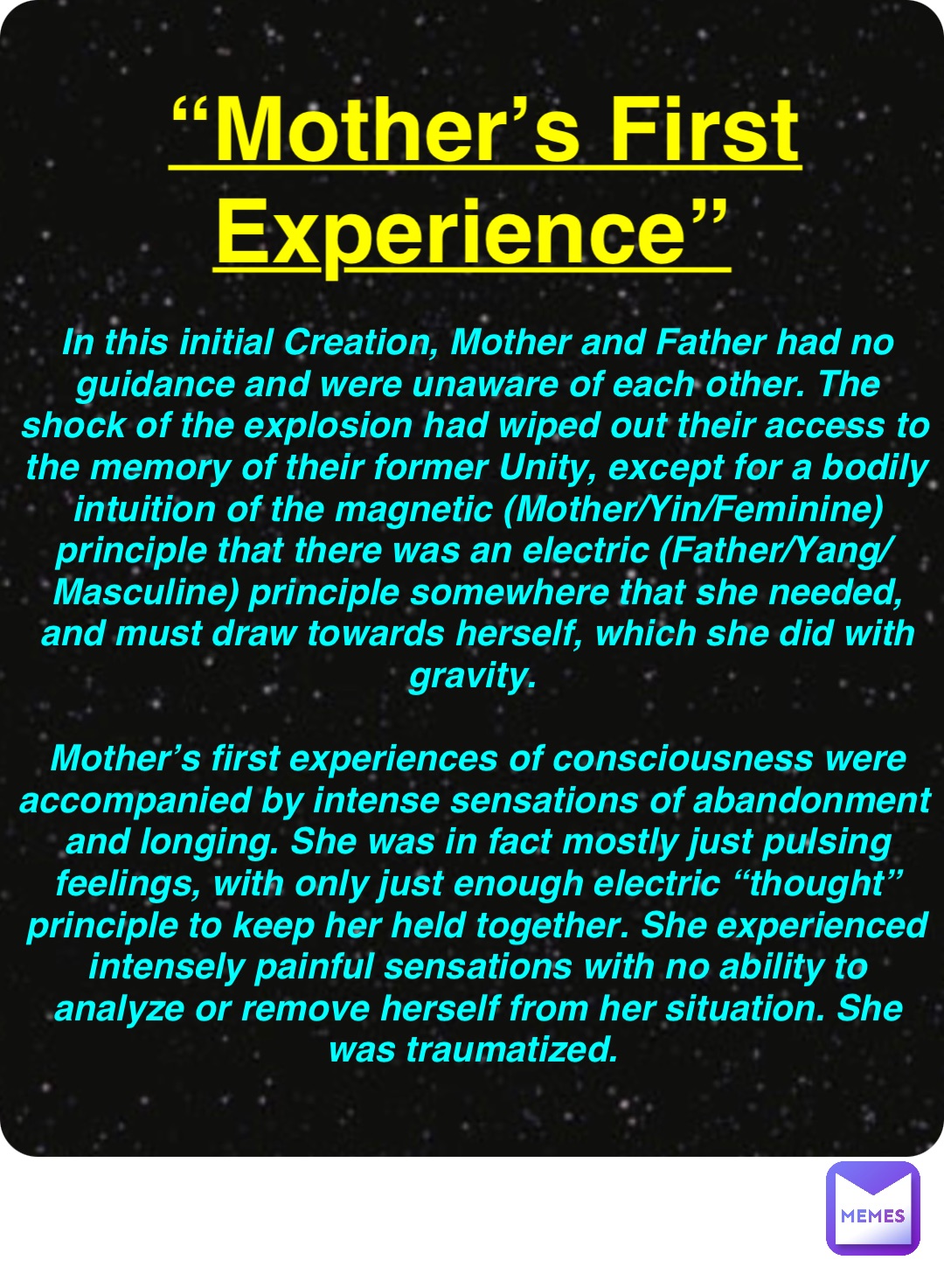 Double tap to edit “Mother’s First Experience” In this initial Creation ...