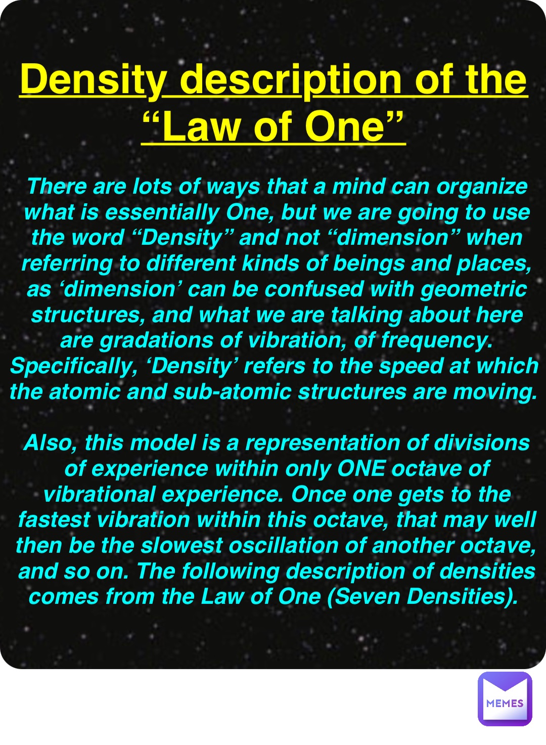 Double tap to edit Density description of the “Law of One” There are ...