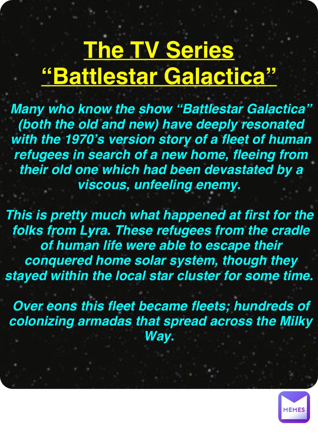 Double tap to edit The TV Series “Battlestar Galactica” Many who know ...