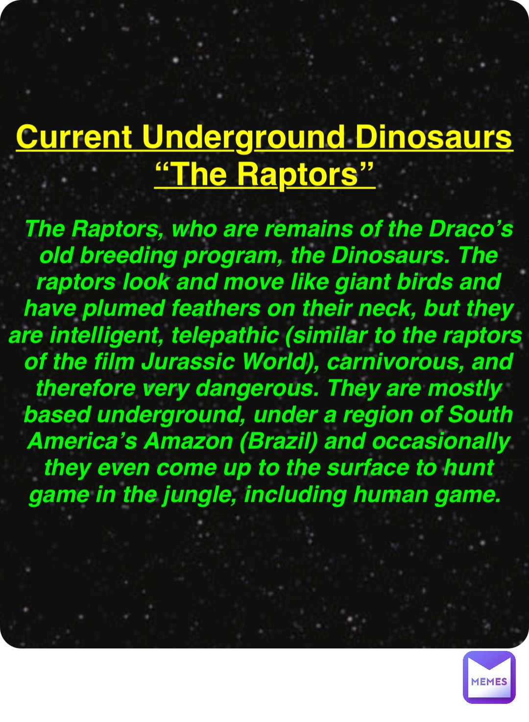 Double tap to edit Current Underground Dinosaurs “The Raptors” The ...