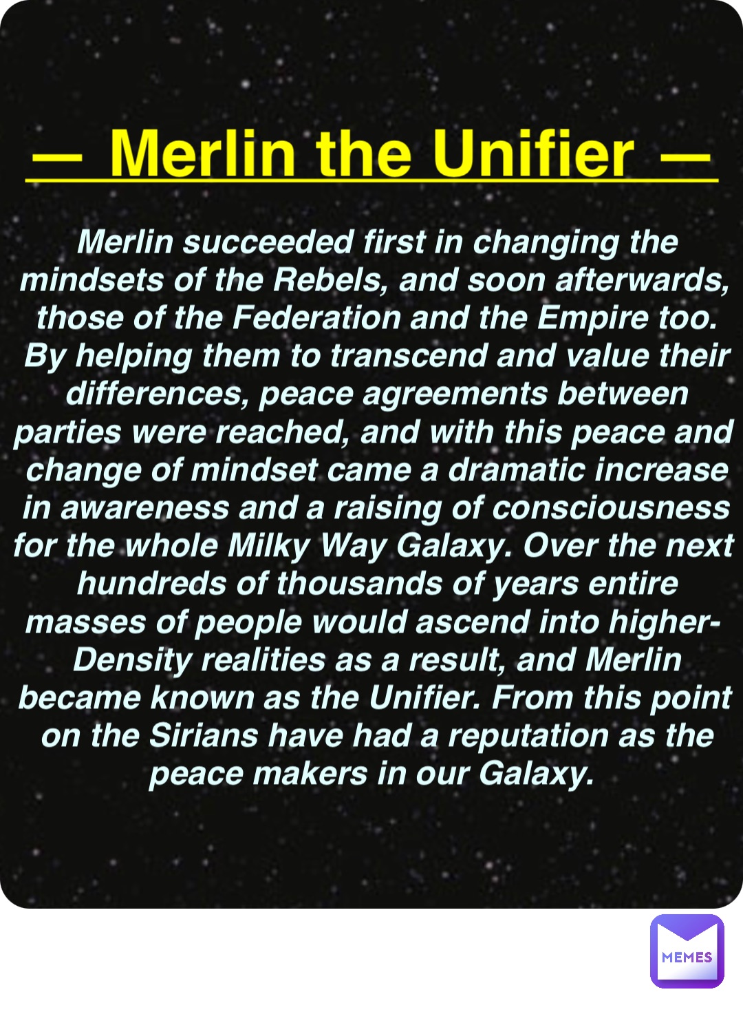 Double tap to edit — Merlin the Unifier — Merlin succeeded first in ...