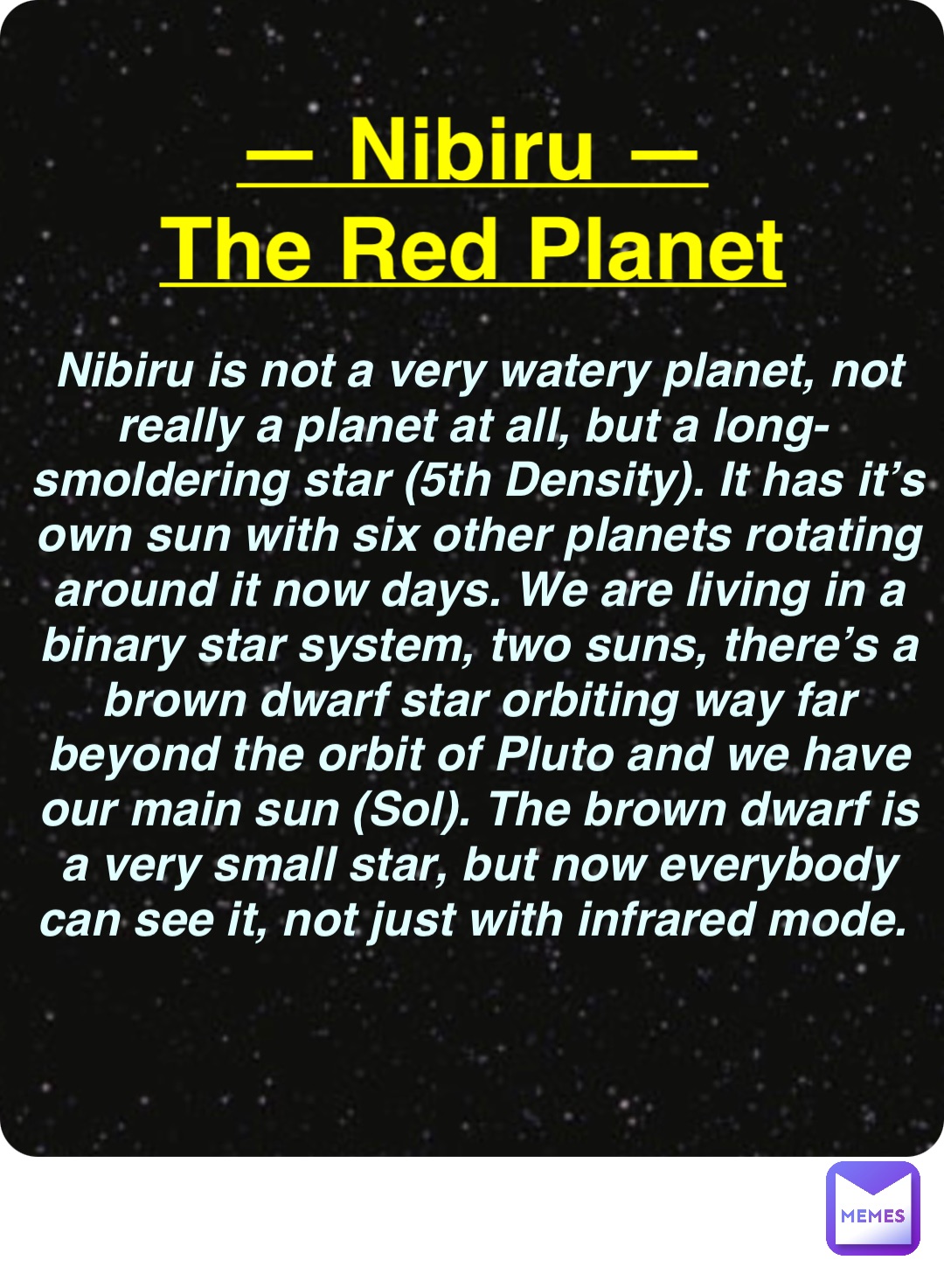 Double tap to edit — Nibiru — The Red Planet Nibiru is not a very ...