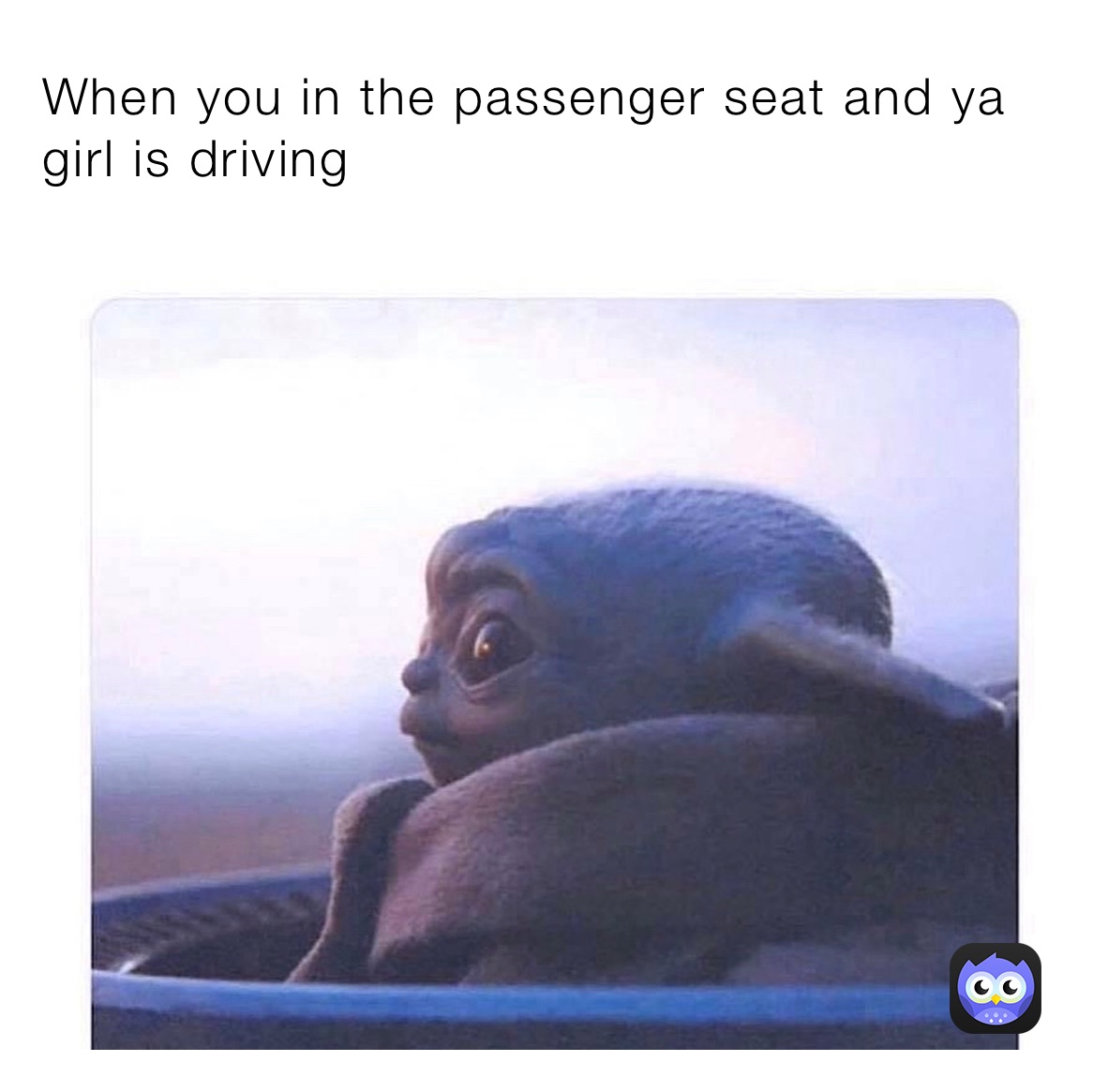 When you in the passenger seat and ya girl is driving | @taimagm | Memes