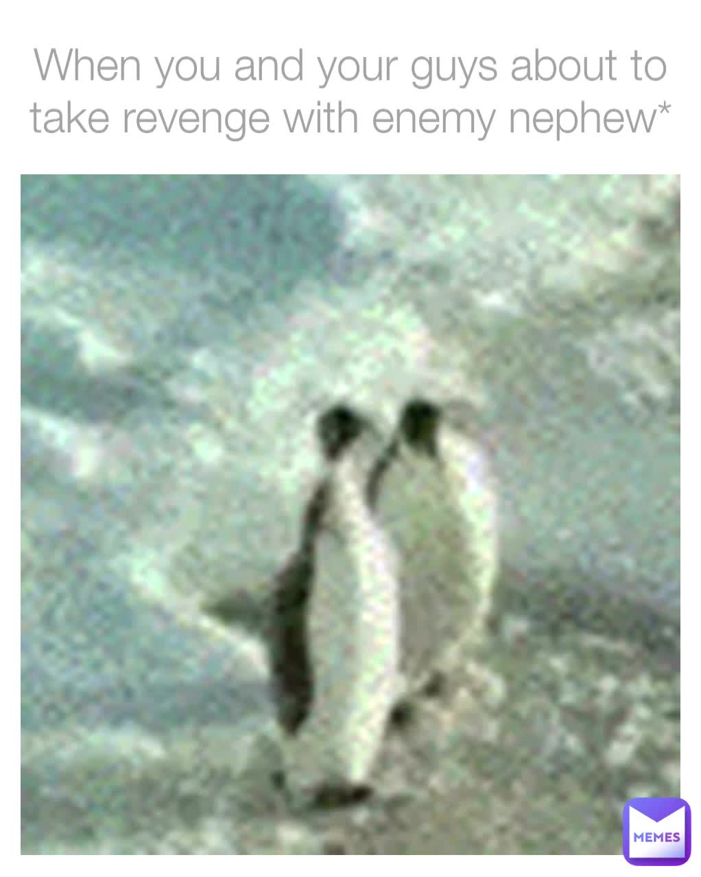 When you and your guys about to take revenge with enemy nephew ...