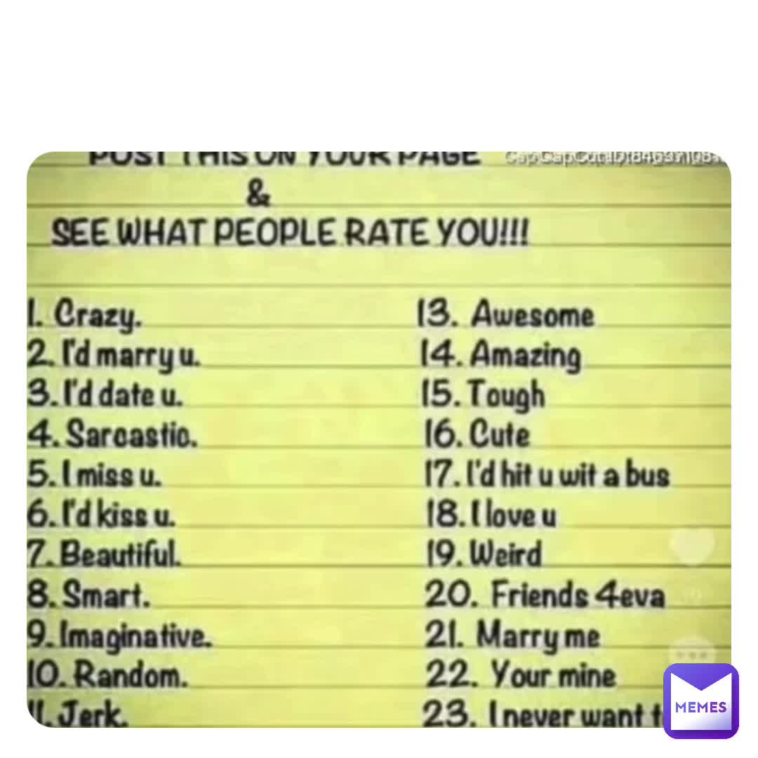 Instagram Rate Me Posts
