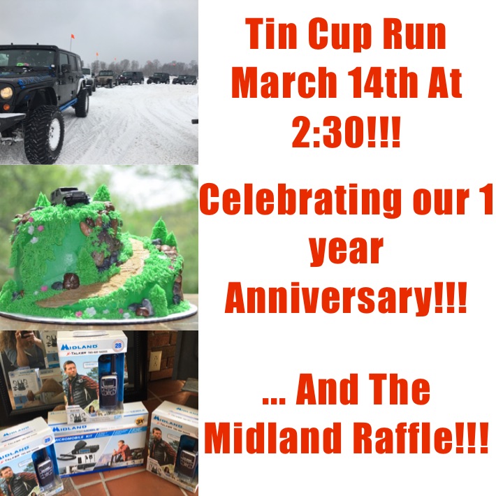 Tin Cup Run March 14th At 2:30!!! Celebrating our 1 year Anniversary ...