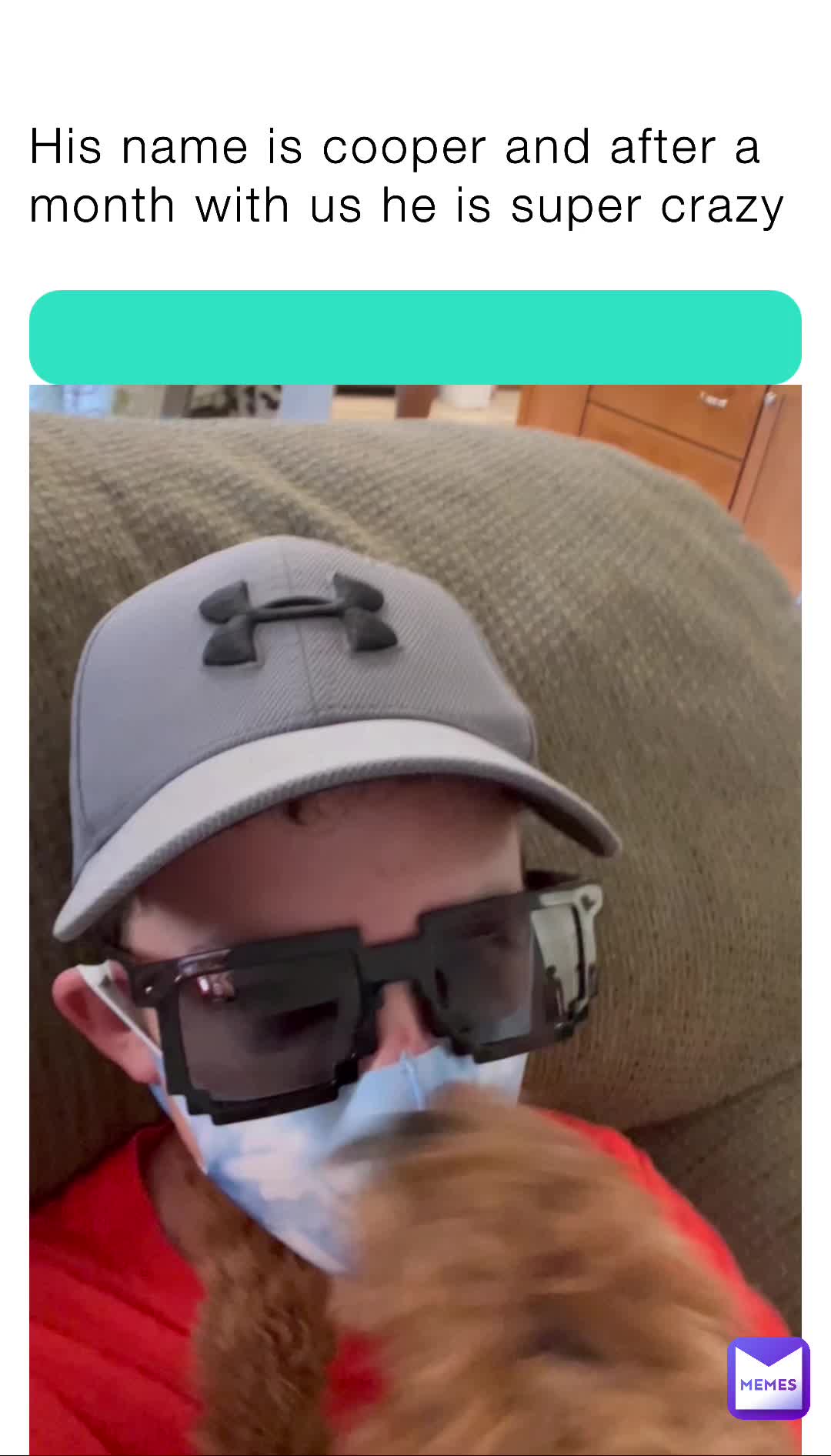 His name is cooper and after a month with us he is super crazy ...