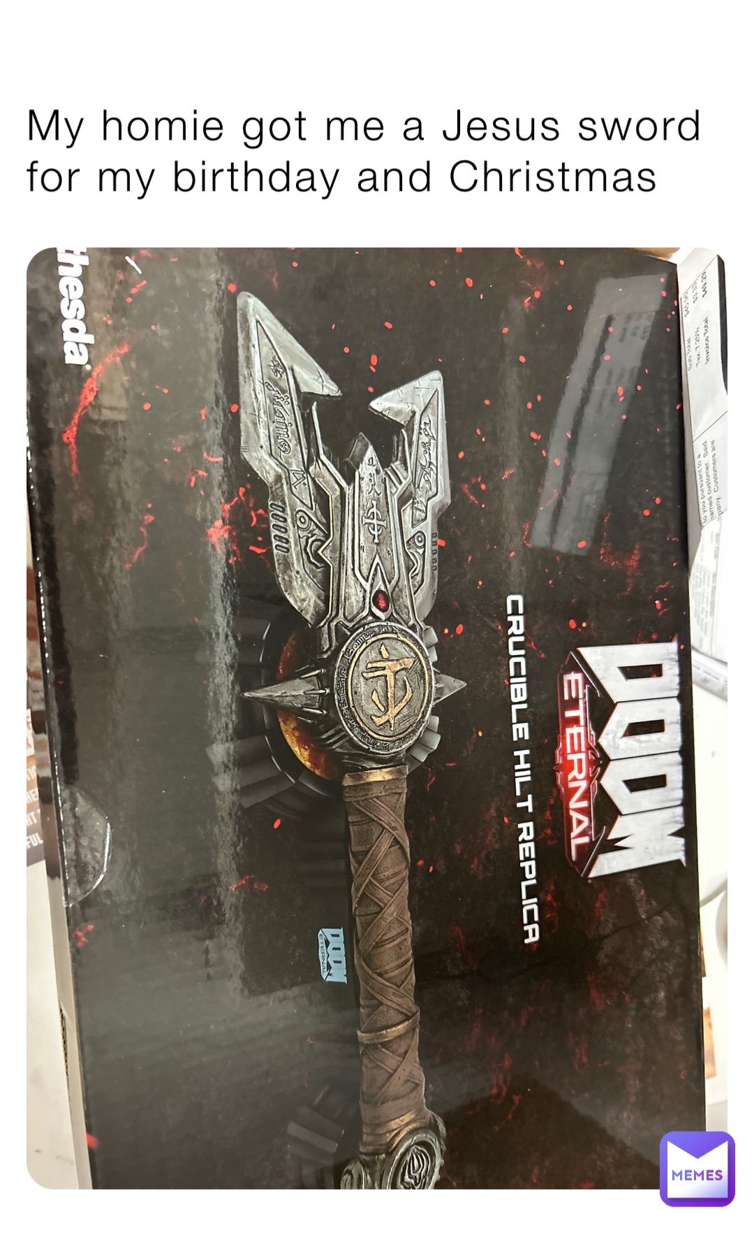 My homie got me a Jesus sword for my birthday and Christmas | @Pohatou ...