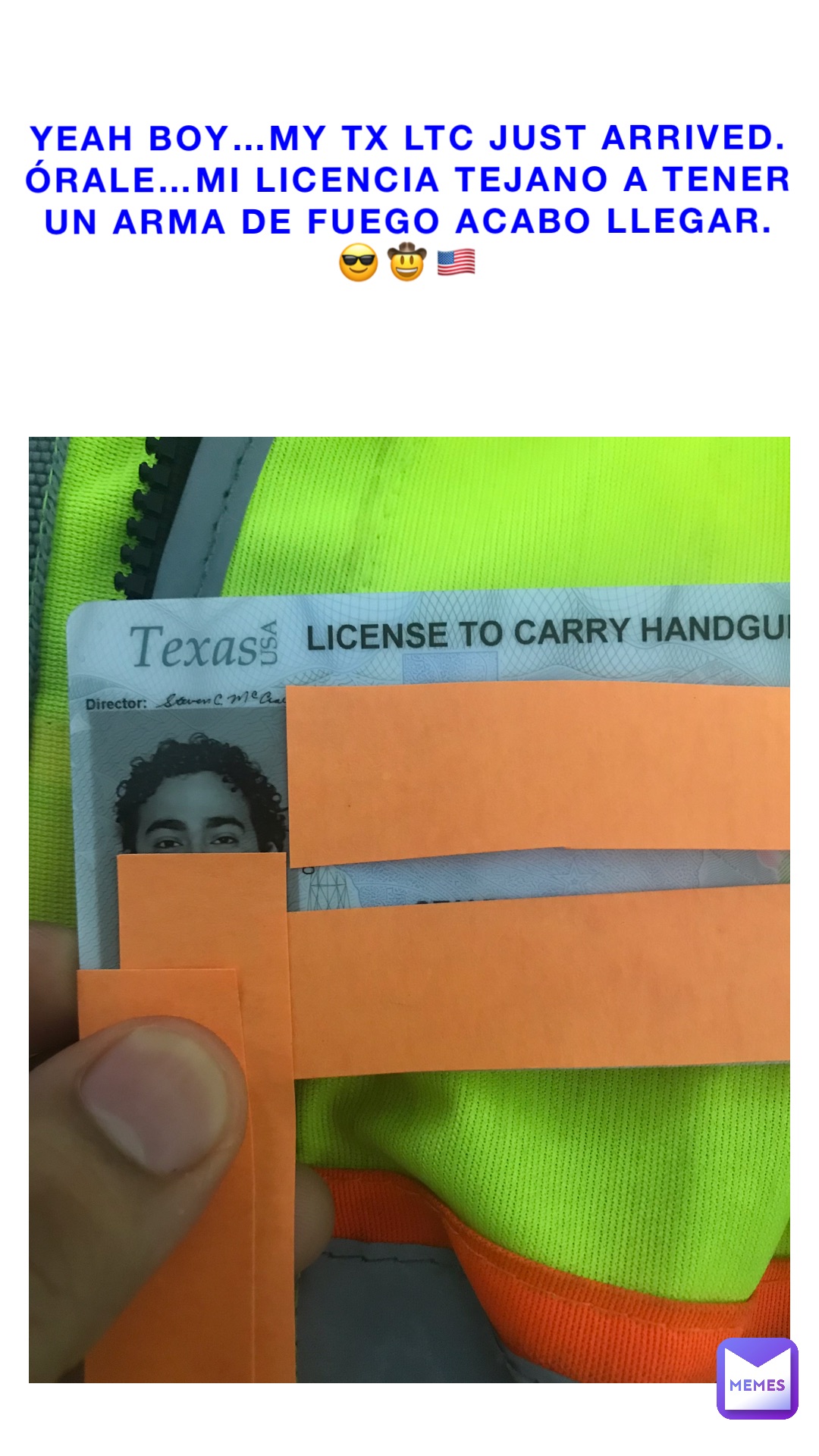 Yeah boy…my TX LTC just arrived. Órale…mi licencia tejano a tener un ...