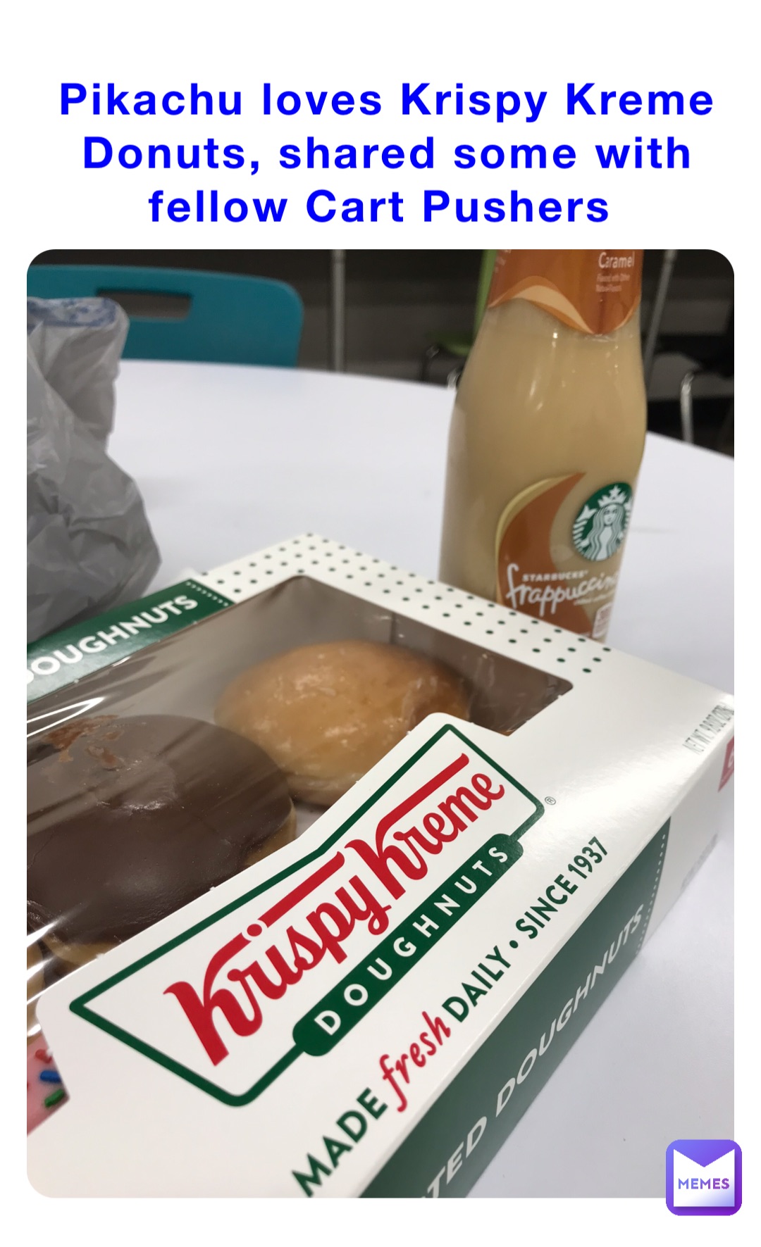 Pikachu loves Krispy Kreme Donuts, shared some with fellow Cart Pushers ...