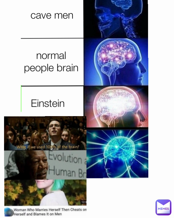 cave men normal people brain Einstein | @sher12.34dil | Memes