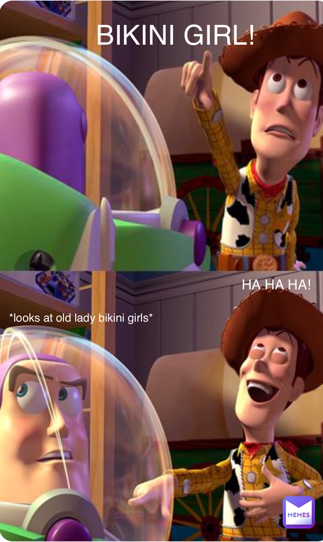 Double tap to edit BIKINI GIRL! *looks at old lady bikini girls* HA HA ...