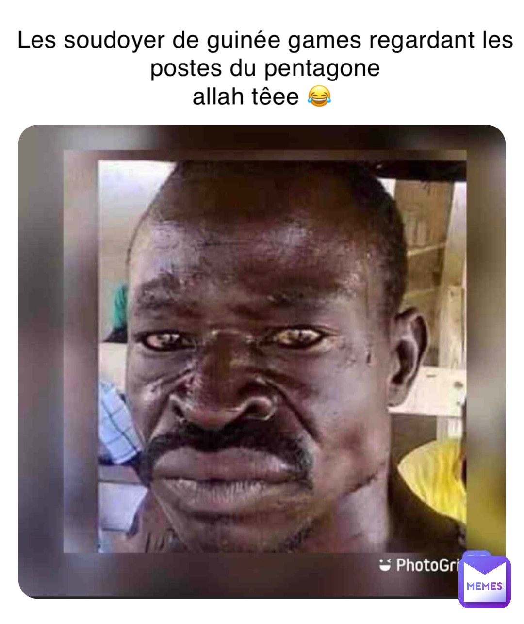 Les Soudoyer de Guinée Games regardant les postes du PENTAGONE Allah ...