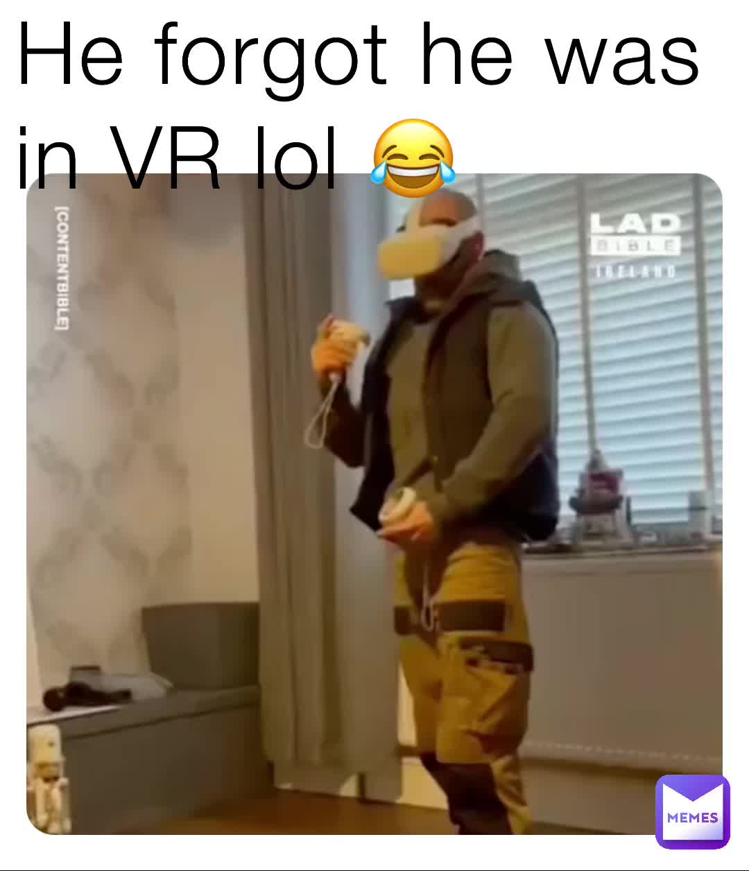 He forgot he was in VR lol 😂 | @MintWolf | Memes