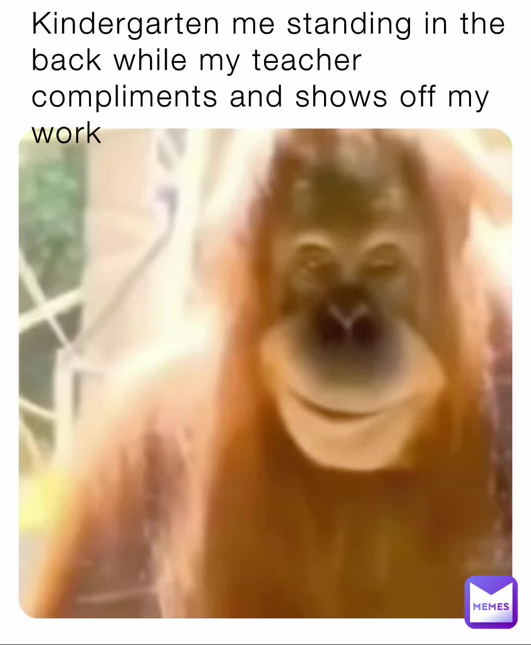 Kindergarten me standing in the back while my teacher compliments and ...