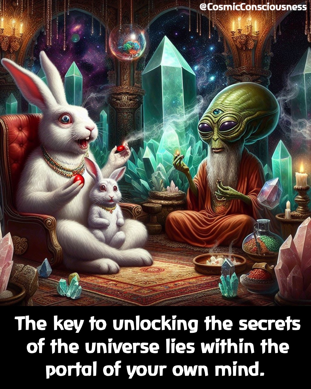 The key to unlocking the secrets of the universe lies within the portal of your own mind ...