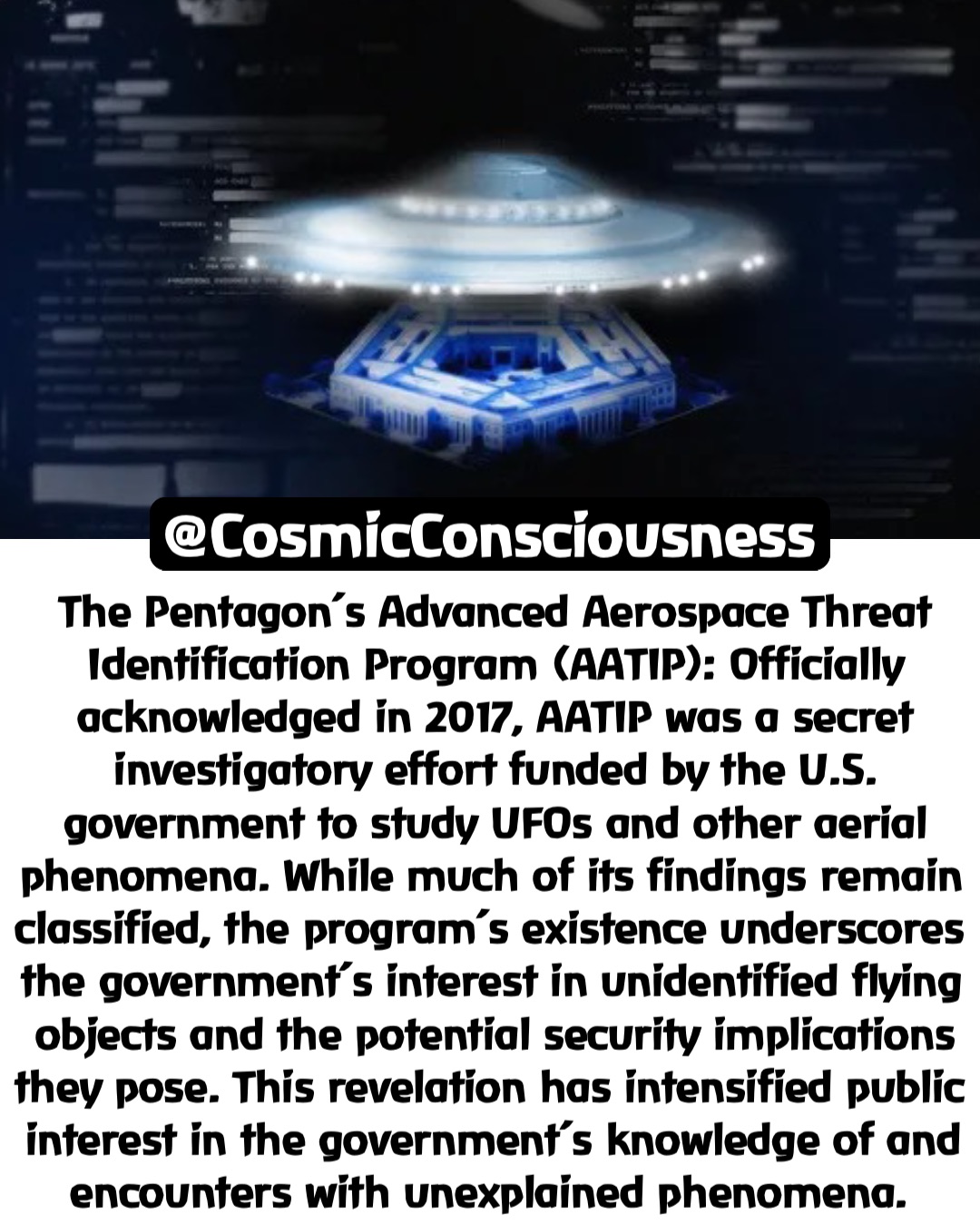 @CosmicConsciousness The Pentagon’s Advanced Aerospace Threat ...