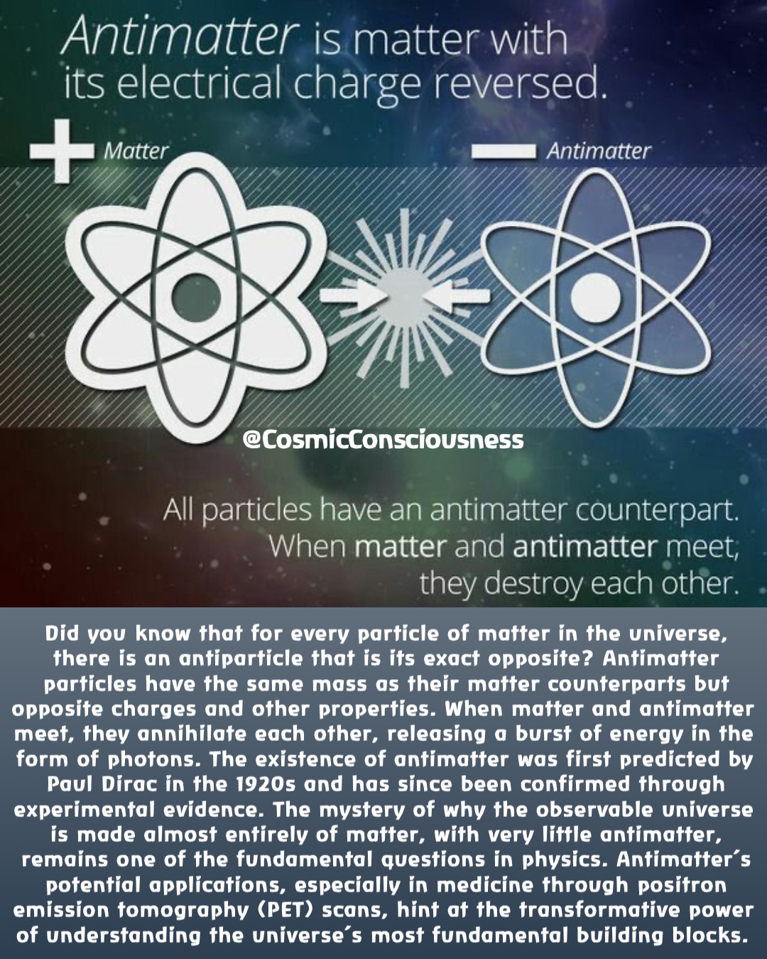 Did you know that for every particle of matter in the universe, there ...