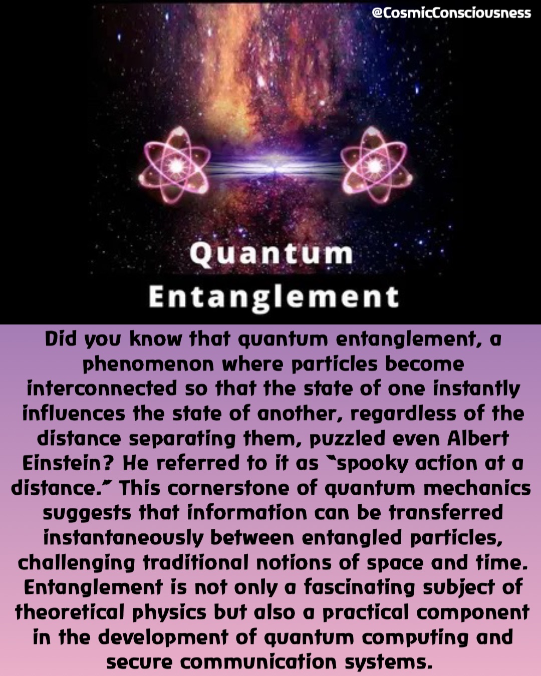 Did you know that quantum entanglement, a phenomenon where particles ...