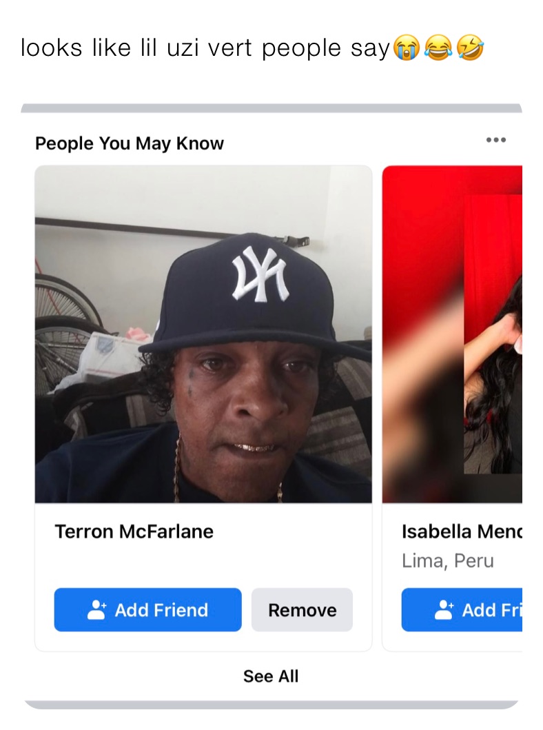 looks like lil uzi vert people say😭😂🤣 | @memedude_750 | Memes