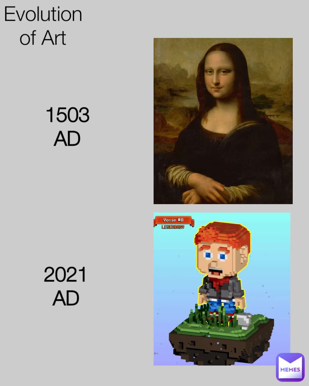Evolution of Art 2021 AD 1503 AD | @kendrickso18 | Memes