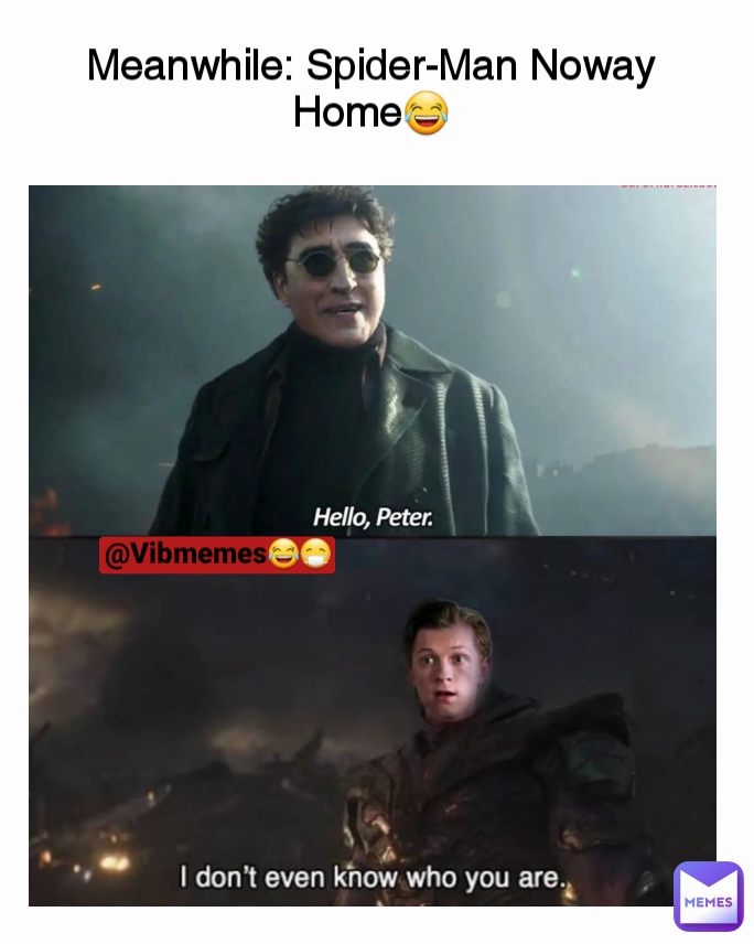 @Vibmemes😂😷 Meanwhile: Spider-Man Noway Home😂 | @Chriss_Vibron | Memes