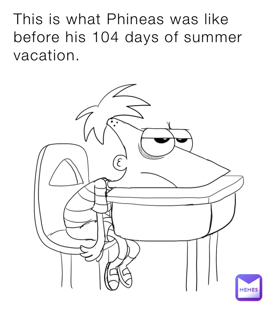 This is what Phineas was like before his 104 days of summer vacation ...
