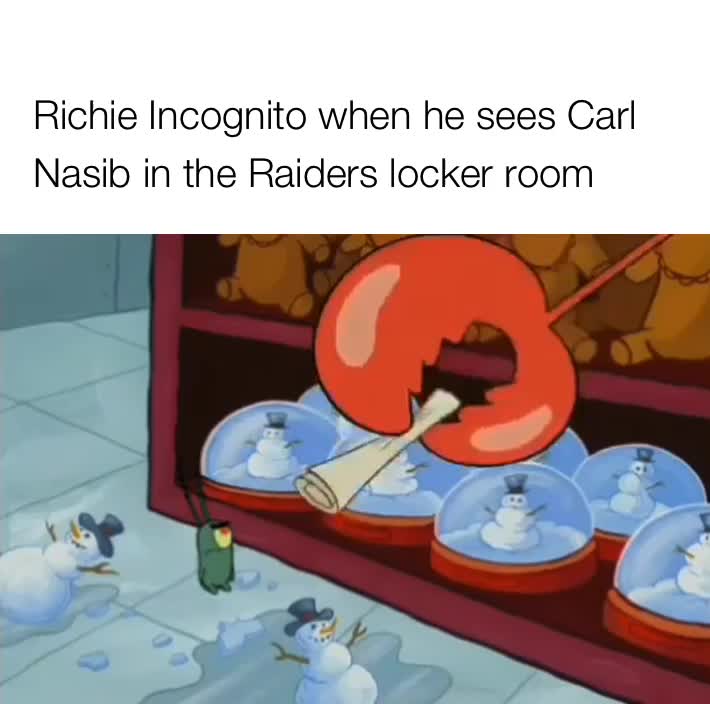 Richie Incognito when he sees Carl Nasib in the Raiders locker room ...