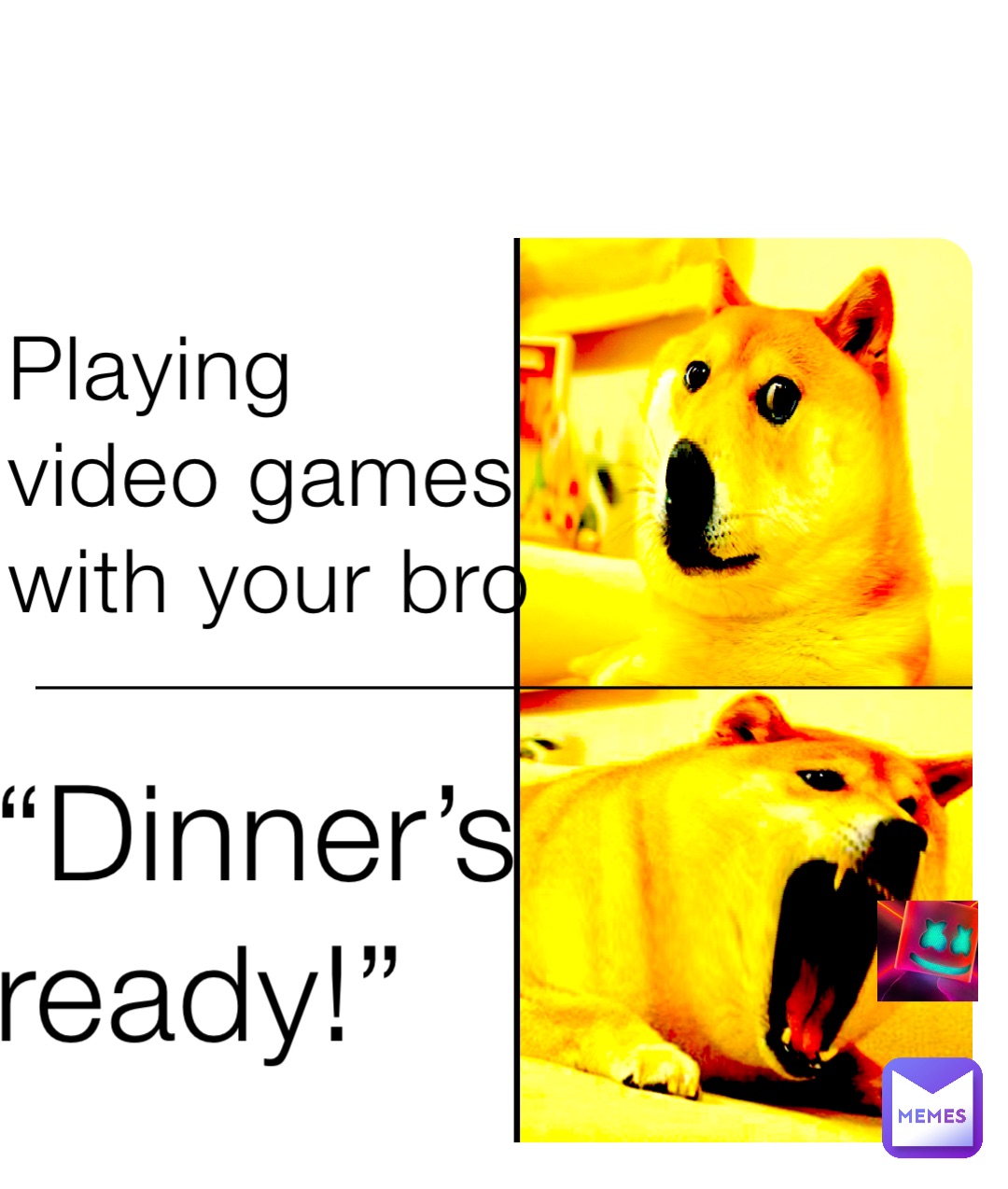 Playing video games with your bro “Dinner’s ready!” | @DarthAnakin | Memes
