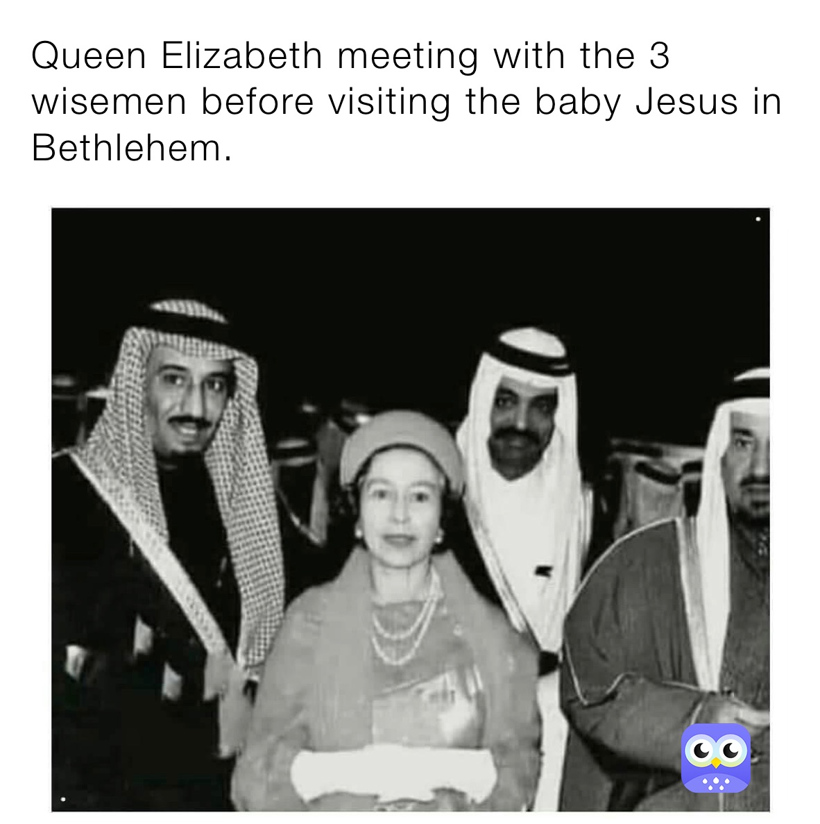 Queen Elizabeth meeting with the 3 wisemen before visiting the baby ...