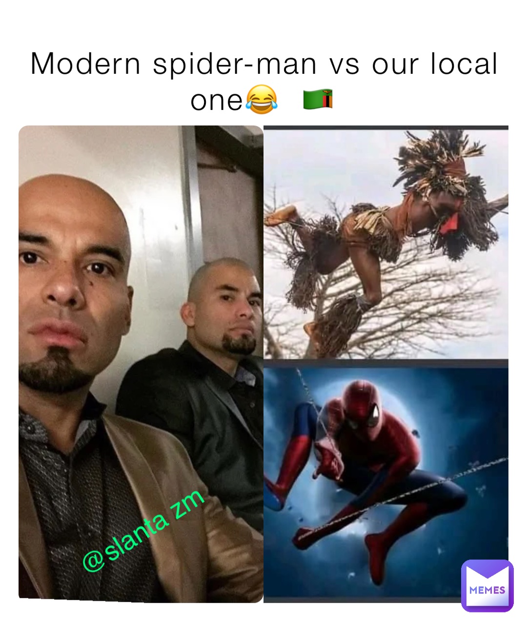 Modern spider-man vs our local one😂 🇿🇲 @slanta zm | @slairocky | Memes