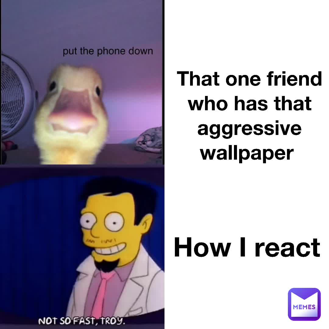 That one friend who has that aggressive wallpaper How I react | @Meamer ...