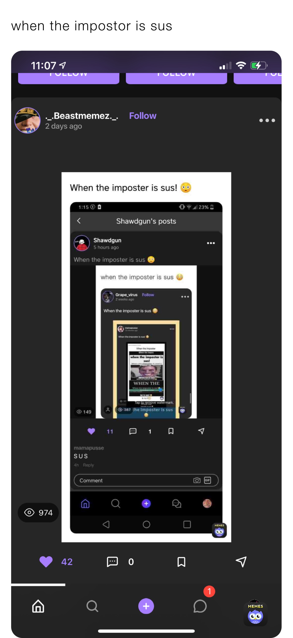 when the impostor is sus | @reallifebad | Memes