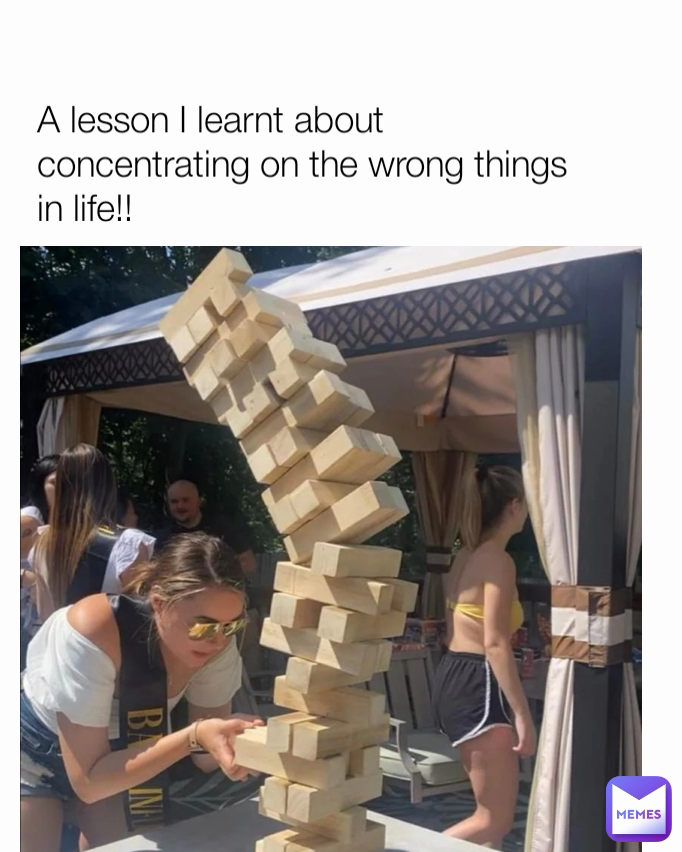 A lesson I learnt about concentrating on the wrong things in life ...