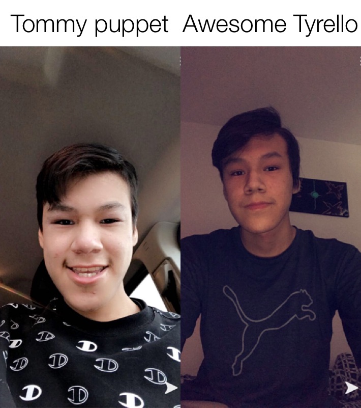 Tommy happy to be dumb Tyrell trying to be cute Tyrell happy to be ...