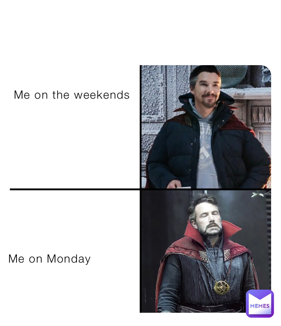 Me on the weekends Me on Monday | @glitching | Memes