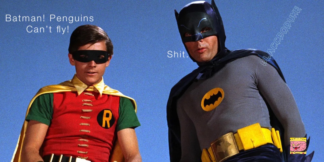 Batman! Penguins Can’t fly! Shit. | @BlaccBoDuke82 | Memes