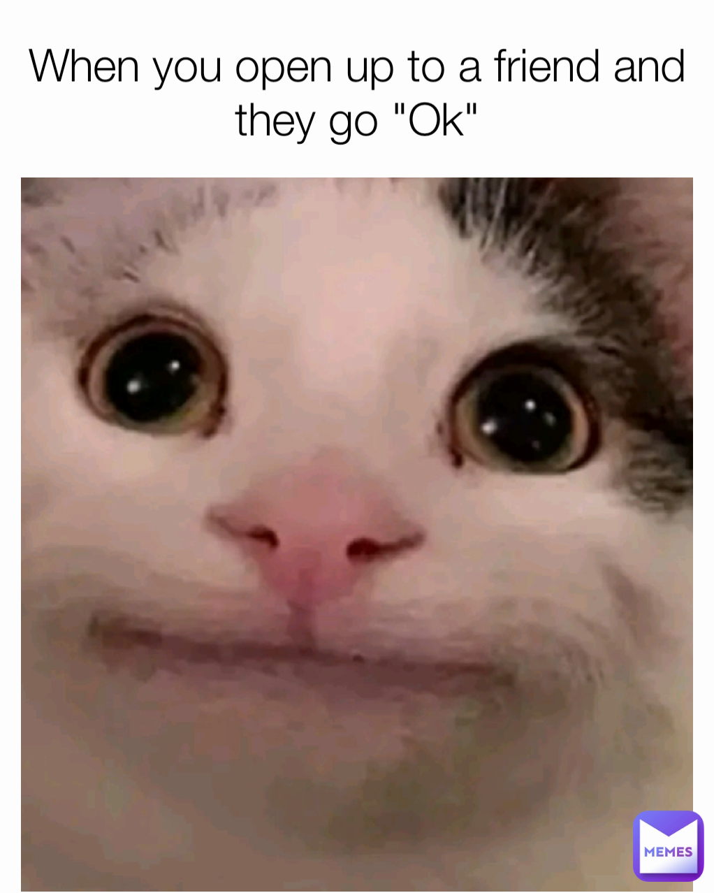 When you open up to a friend and they go "Ok" | @ti_1638140687 | Memes