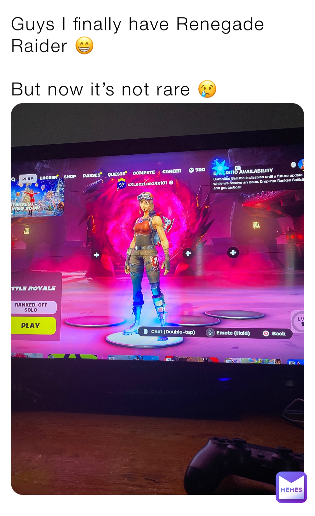 Guys I finally have Renegade Raider 😁 But now it’s not rare 😢 ...