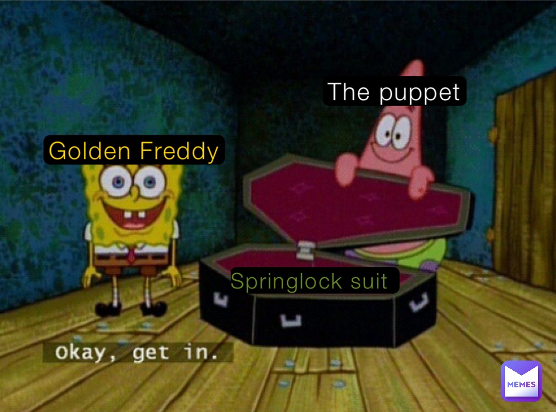 Golden Freddy The puppet Springlock suit | @noodle_cat | Memes