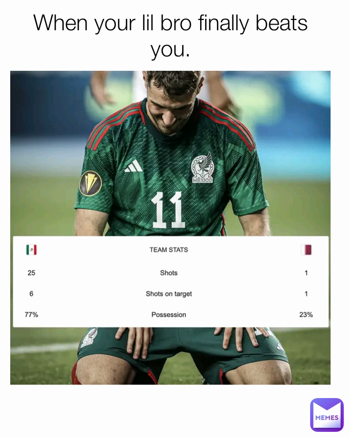 When your lil bro finally beats you. | @BrightMeemes | Memes