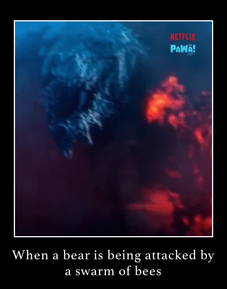 When a bear is being attacked by a swarm of bees | @THEMxUS | Memes