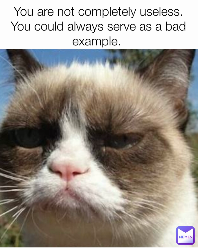 You are not completely useless. You could always serve as a bad example ...