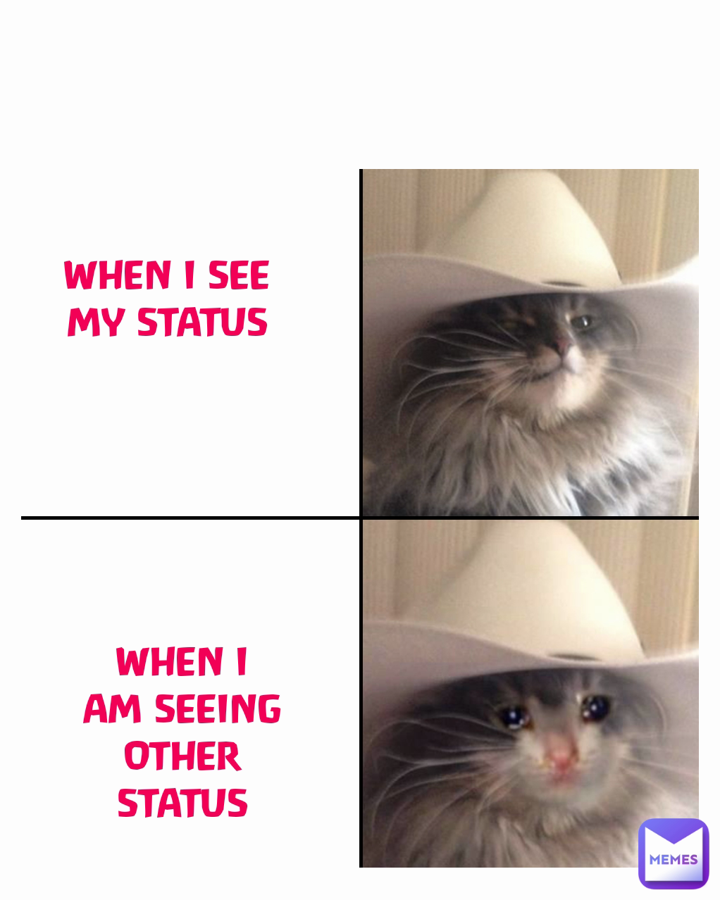 Type Text WHEN I SEE MY STATUS WHEN I AM SEEING OTHER STATUS ...