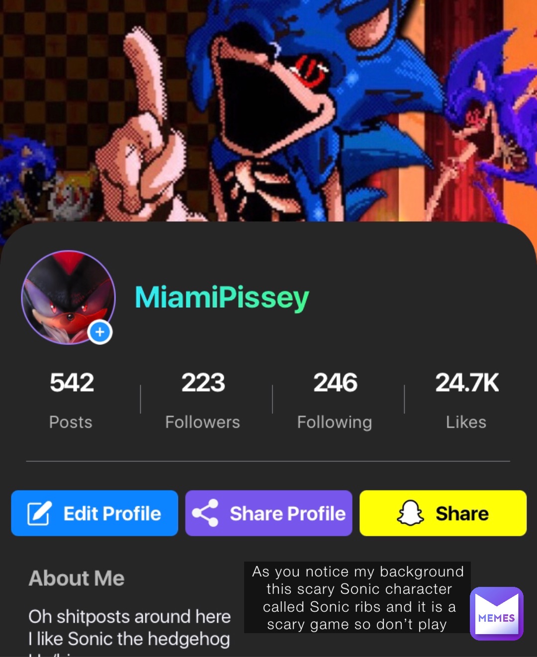 As you notice my background this scary Sonic character called Sonic ...