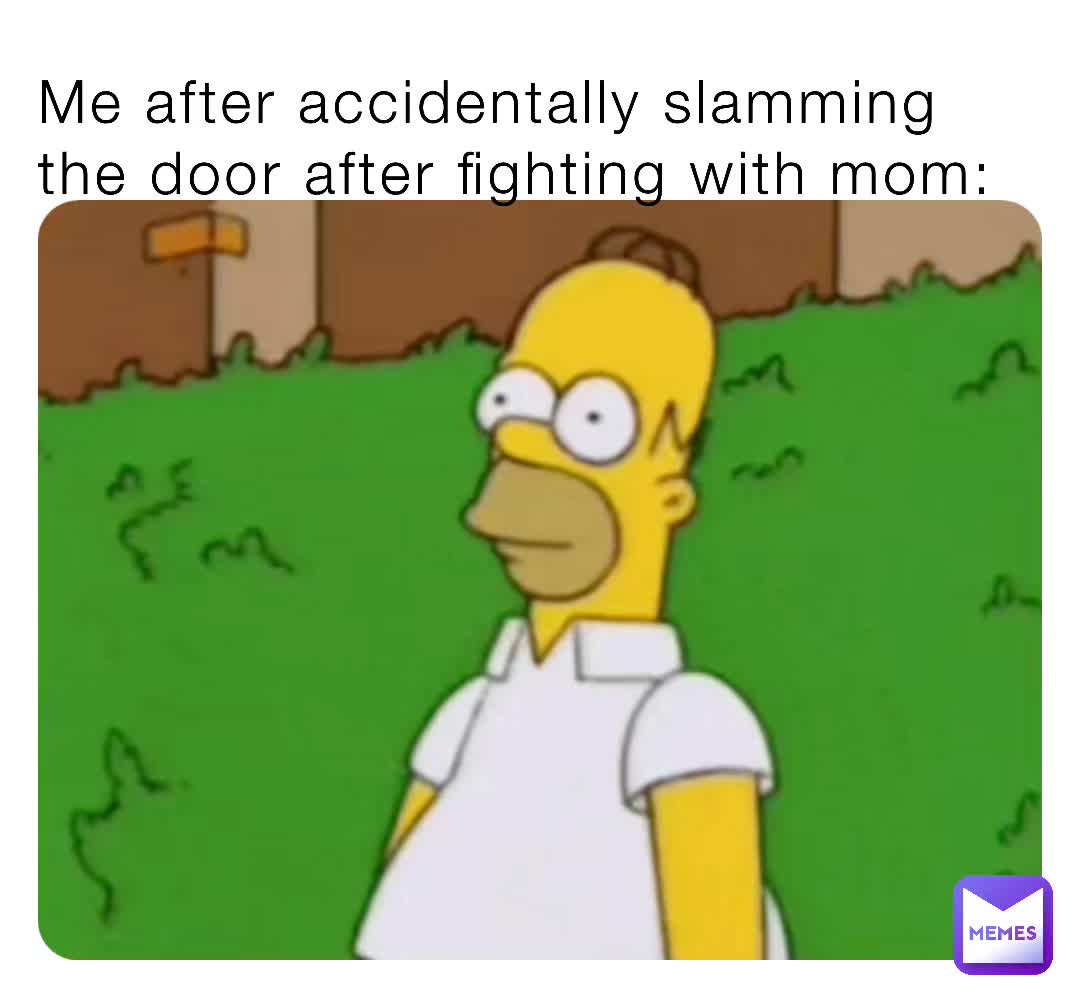 Me after accidentally slamming the door after fighting with mom: | @M_e ...